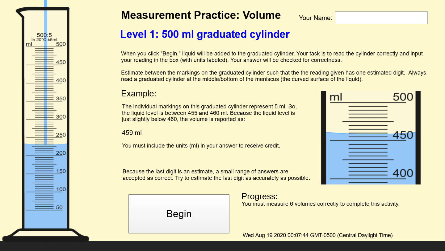 Interactive Measurement Practice – Stark Science